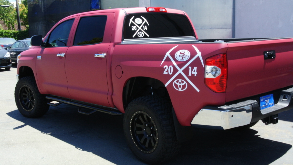 49ers Truck Wrap Left Diag – Custom Vehicle Wraps