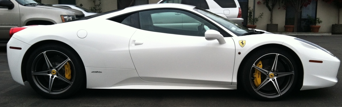 Ferrari White Wrap Side – Custom Vehicle Wraps