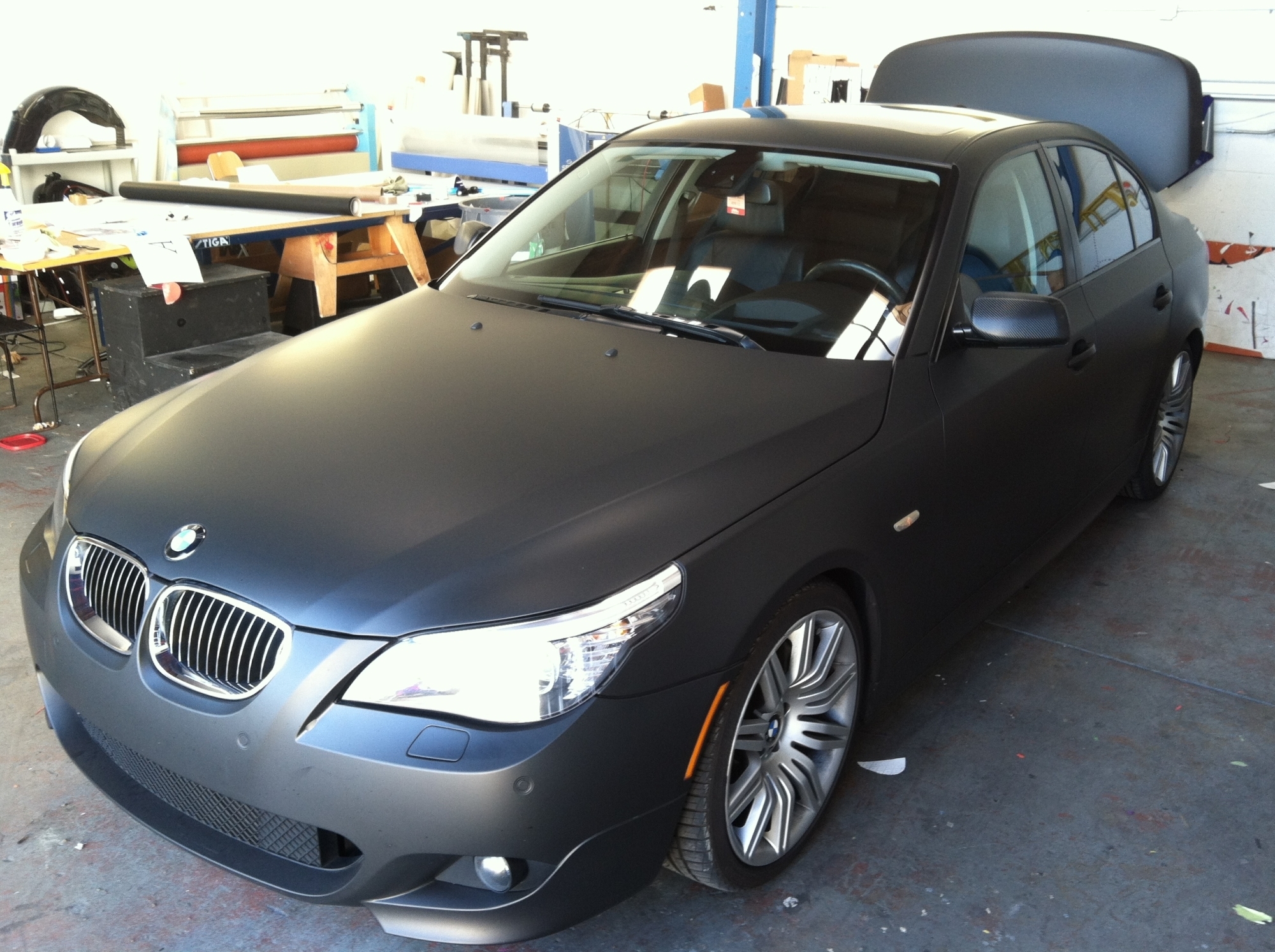 bmw color change silver to matte black – Custom Vehicle Wraps