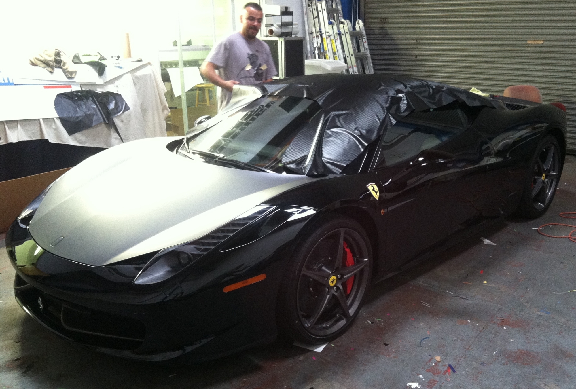 Matte Grey Ferrari Wrap – Custom Vehicle Wraps