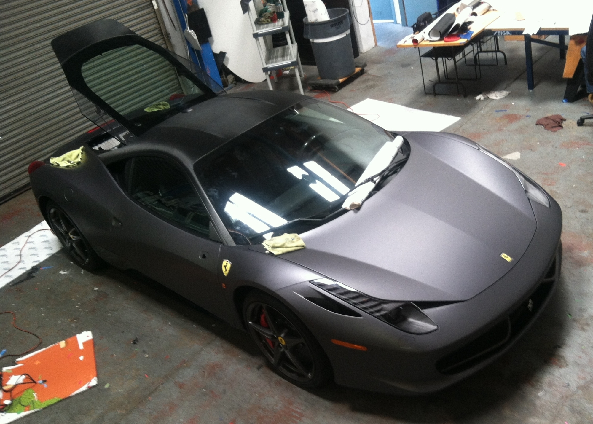 Ferrari Matte Grey Wrap-19 – Custom Vehicle Wraps