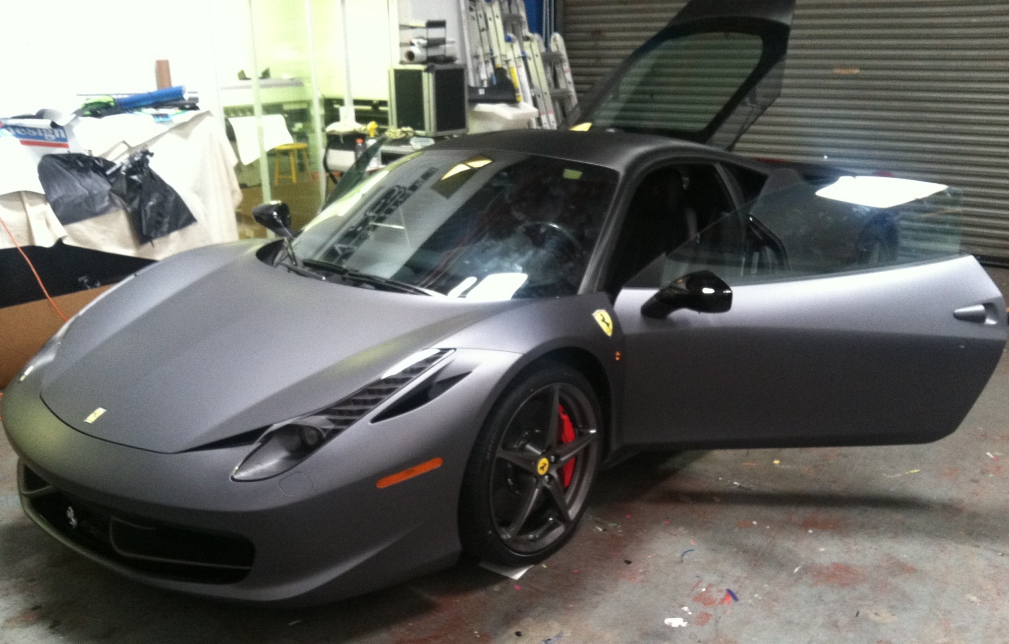 Matte Grey Ferrari Wrap – Custom Vehicle Wraps