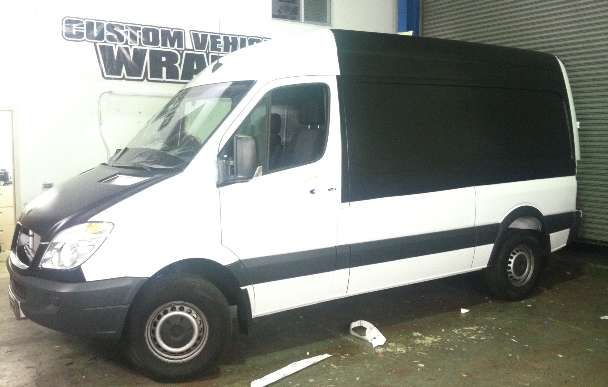 Van Color Change Wrap – White to Black – Custom Vehicle Wraps