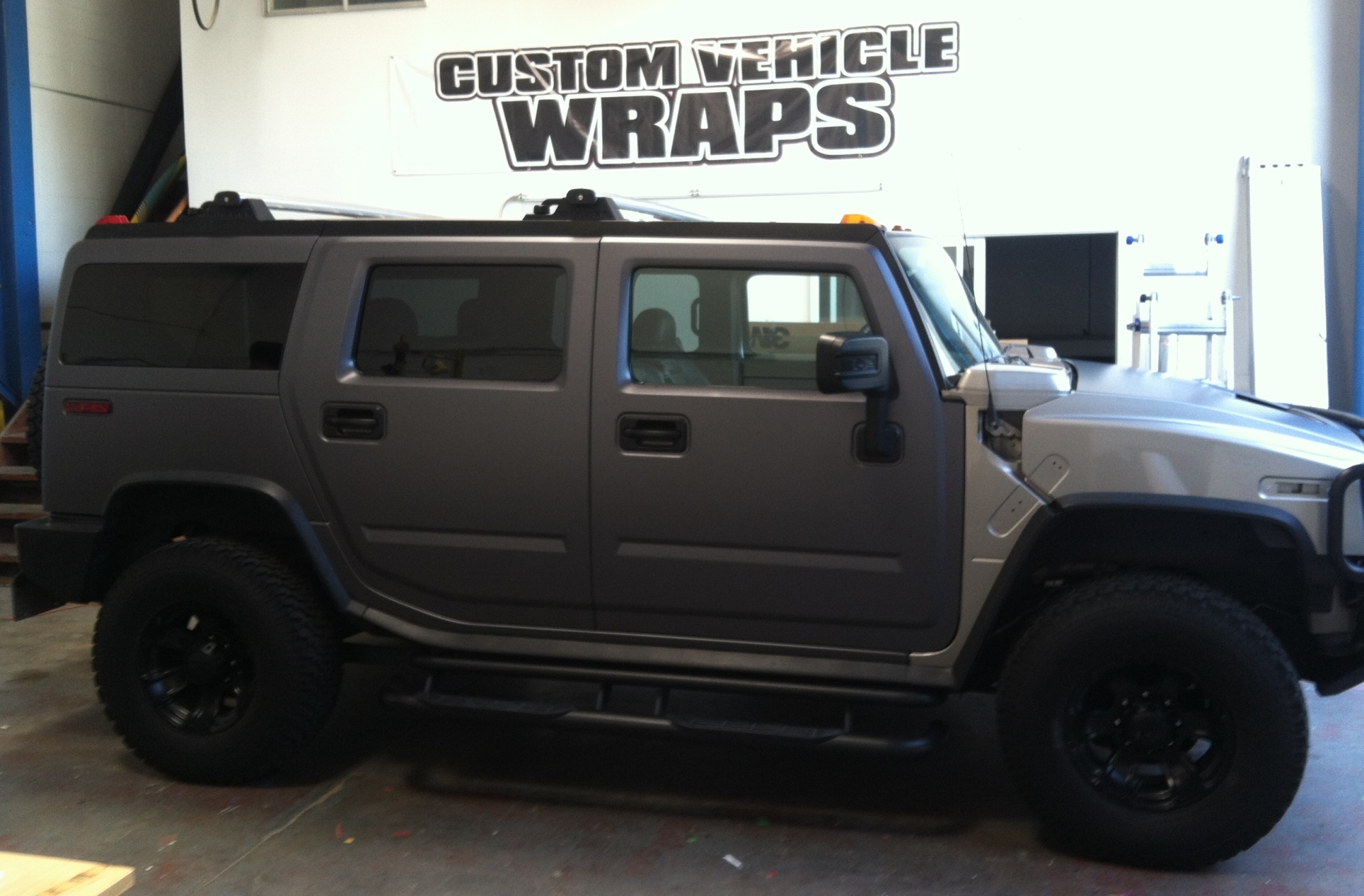 matte black hummer wrap-09 – Custom Vehicle Wraps